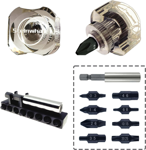 10-in-1 Short Stubby Mini Screwdriver, Cellulose Acetate Fiber Handle ...