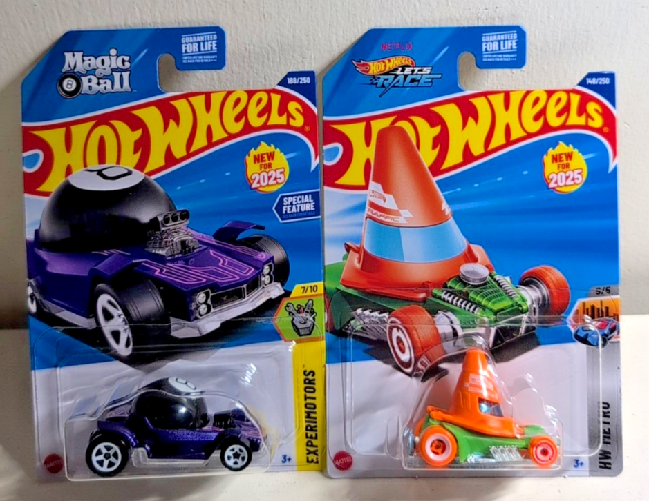 Hot Wheels 2025 Experimotors Magic 8 Ball Decidedly Go & HW Metro Cone ...