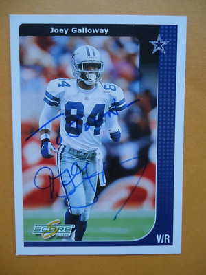 Joey Galloway - 2002 Score Autographed Football card #66 - Dallas ...
