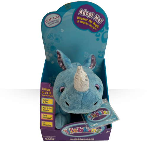 RARE NIB GANZ Webkinz RADIANT RHINO Plush Stuffed Animal Toy with Code ...