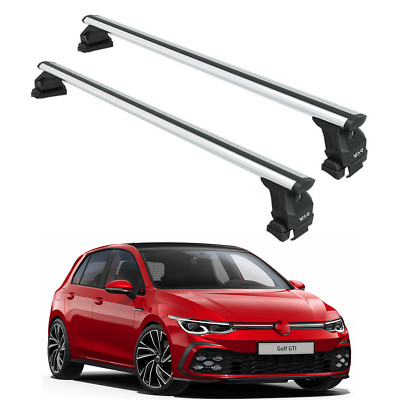 For Volkswagen Golf MK8 2020- Up Roof Rack Cross Bar Normal Roof Silver ...