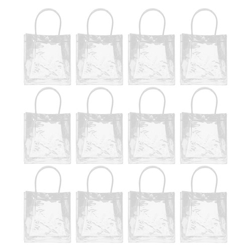 12PCS Reusable Clear Gift Bag Plastic Gift Wrapping Bags Clear Gift ...