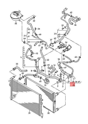 Genuine AUDI VW SKODA Coolant Hose With Quick Release Coupling ...