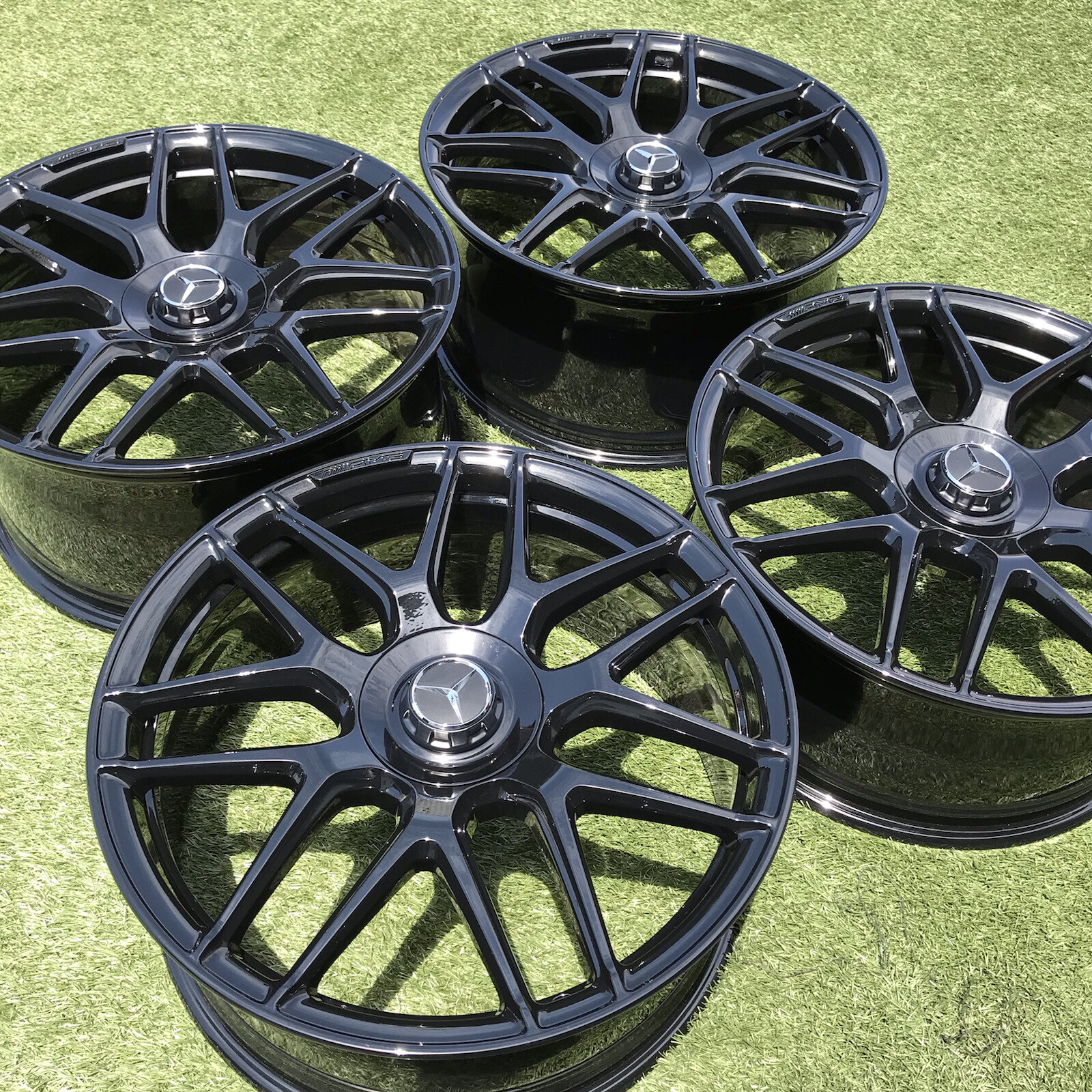 20" Mercedes AMG E63 Wheels Rims OEM Stock Factory Gloss Black Set 4 ...