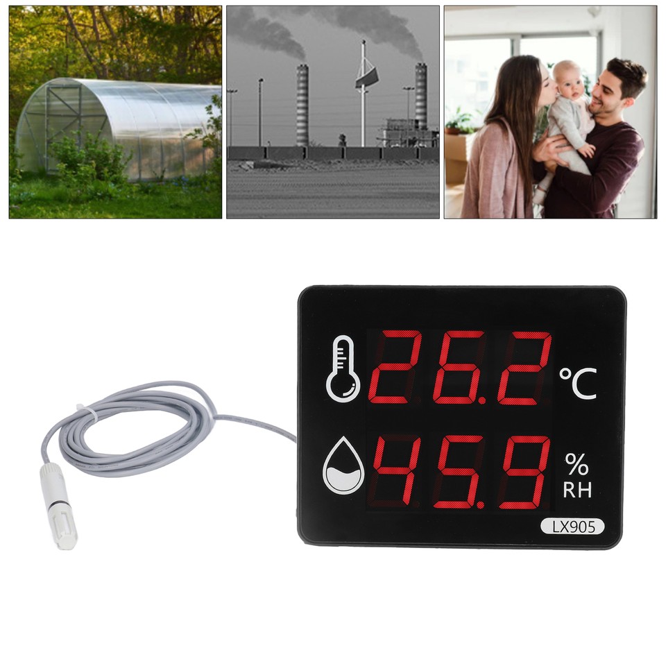 LED Digital Temperature Humidity Sensor For Home Factory Workshop | eBay