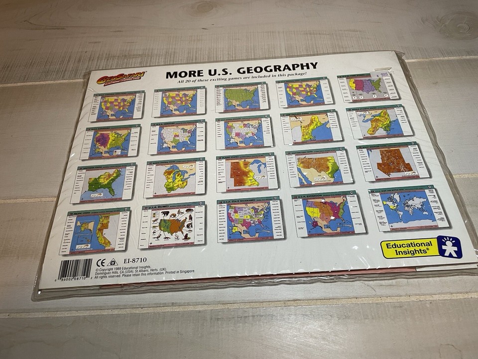 GeoSafari 'More US Geography' Educational Learning System Card Set EI ...
