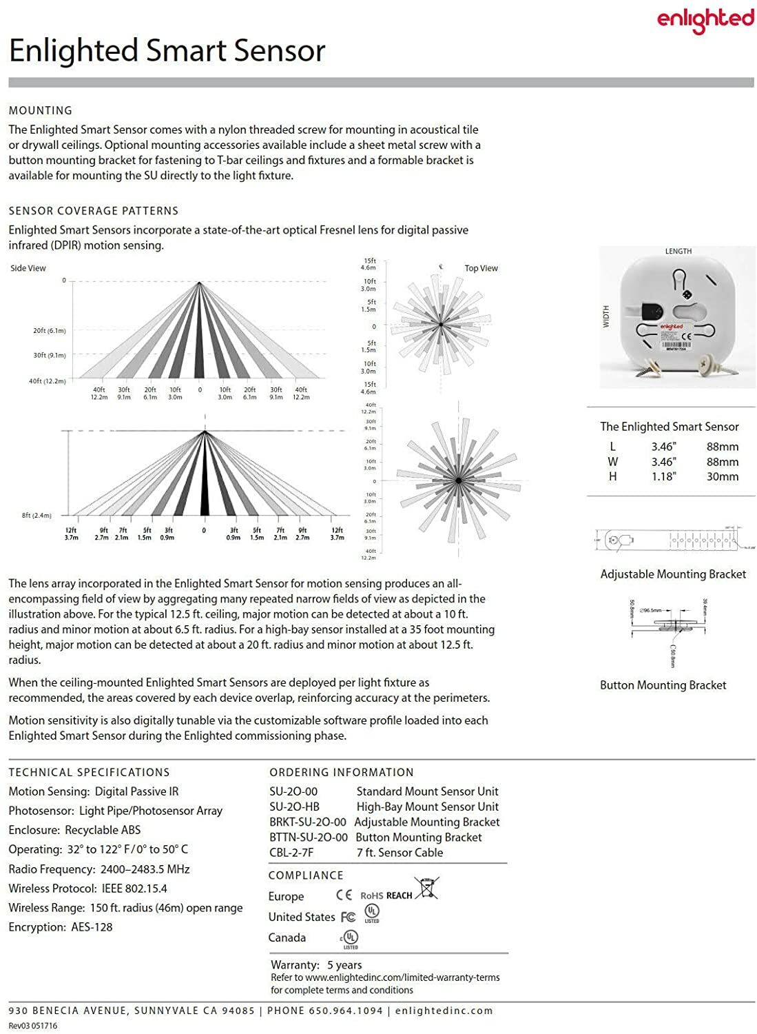 Enlighted Smart Sensor SU-2O-00 | eBay