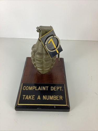 Funny Take a Number Replica inactive WWII Grenade Complaint Department ...