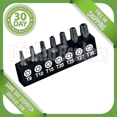 7PC TORX STAR SECURITY BIT SET SCREWDRIVER POWER DRIVE WITH HOLE ...