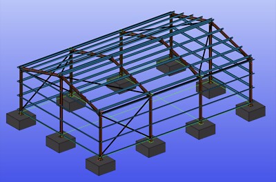 Steel Roof Trusses Rafters Workshop Steel Portal Framed Building Garage ...