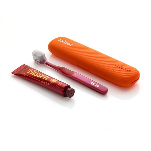 Premium "Vussen by Osstem" toothpaste/toothbrush Travel Kit Set-Orange ...