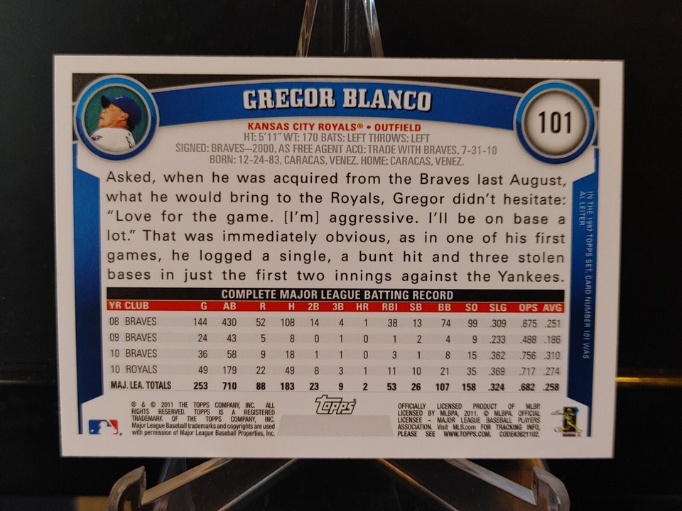 Gregor Blanco 2011 Topps Diamond Anniversary Silver #101 - Kansas City ...