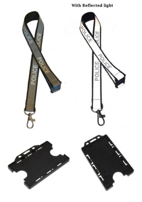 Police Reflective Lanyard with Safety Break & Double ID Card Holder | eBay
