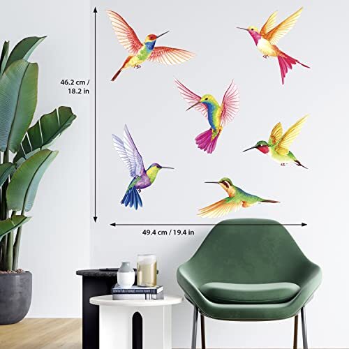 BA-4002 Hummingbirds Wall Stickers Decals Kids Peel and Stick Removable ...