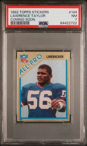 COMING SOON PSA 7 NM LAWRENCE TAYLOR HOF ROOKIE 1982 TOPPS STICKER 144 ...