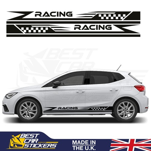 Fits Seat Side Racing Stripes Car Graphics Stickers Vinyl CUSTOM DECALS ...