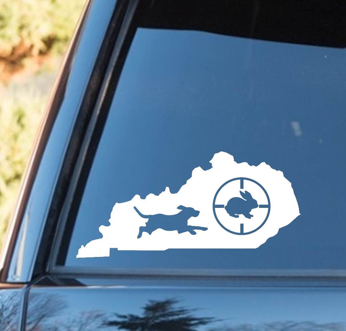 Kentucky Beagle Dog Chasing Rabbit Decal Sticker Hunting Gun Sights ...