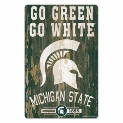 MICHIGAN STATE SPARTANS GO GREEN GO WHITE EST. 1855 WOOD SIGN 11"X17 ...