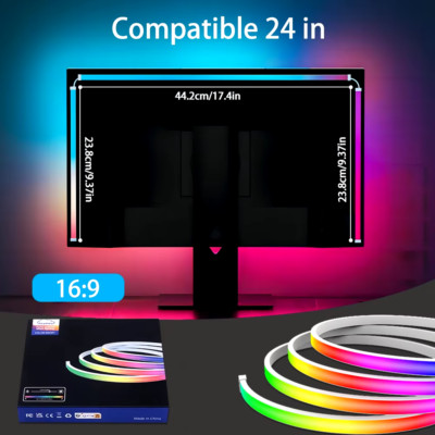 Smart Gaming LED Strip Lights Computer Sync Light Strip Monitor RGB ...