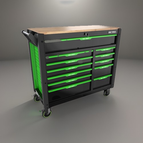 DSD Tools 12 Drawer Roller Tool Chest Cabinet Box Set with Tools Green ...