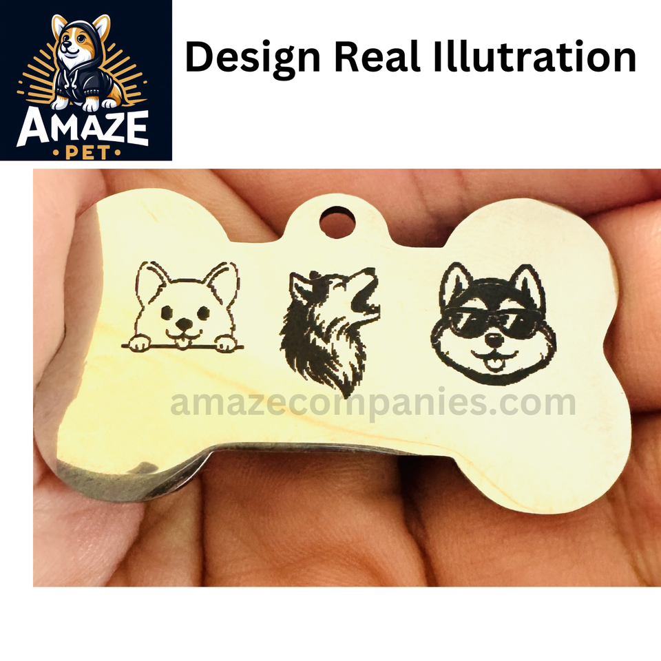 LASER ENGRAVING STAINLESS STEEL DOG CAT PET TAG - CUSTOM BREEDS - BOTH ...
