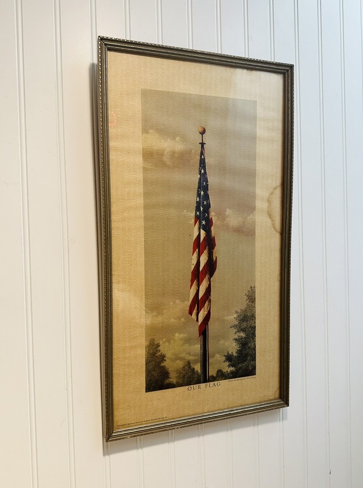 Antique “OUR FLAG" American Flag Print Artist FRED TRIPP Copyright ...
