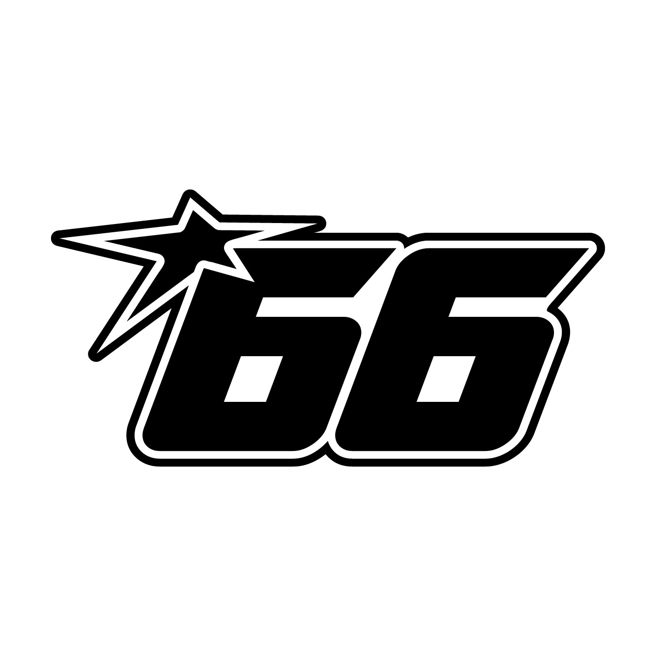 Startnummer 66 Aufkleber Racenumber Sticker Team Track Winner six six ...