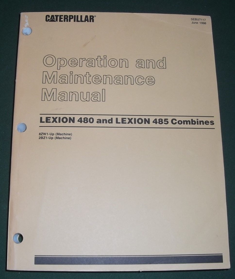 CAT CATERPILLAR LEXION 480 485 COMBINE OPERATION & MAINTENANCE MANUAL ...
