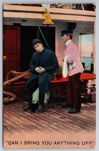 Vintage Postcard Humor Funny Cartoon Man Seasick on Boat c1910 ~8030 | eBay