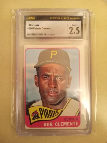 1965 TOPPS #160 ROBERTO BOB CLEMENTE PIRATES HOF CSG 2.5 Iconic Legend ...