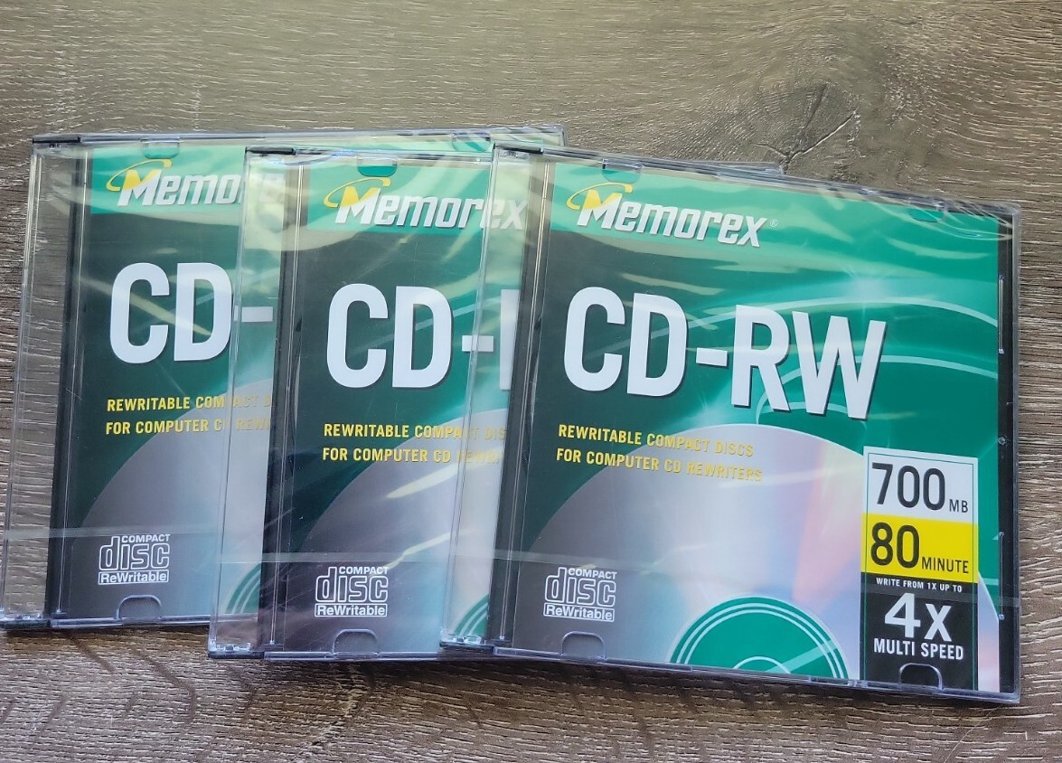Memorex CD-RW Rewritable Discs 700MB 80Min 4X Brand New, Lot of 3 | eBay