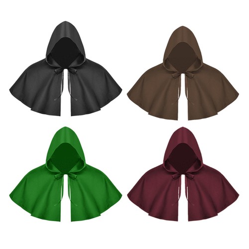Halloween Hooded Poncho Cosplay Women Men Medieval Hooded Cape Hat ...