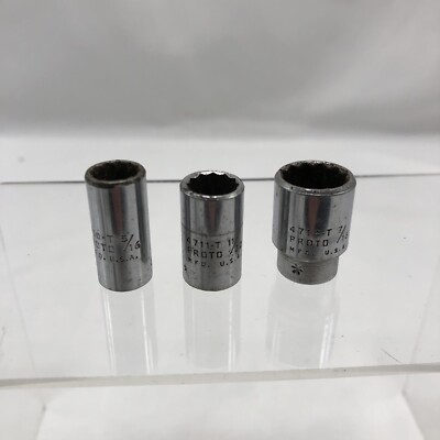 Proto Los Angeles 4710 4711 4714 5/16" 11/32" 7/16" 12pt 1/4" Drive Socket | eBay