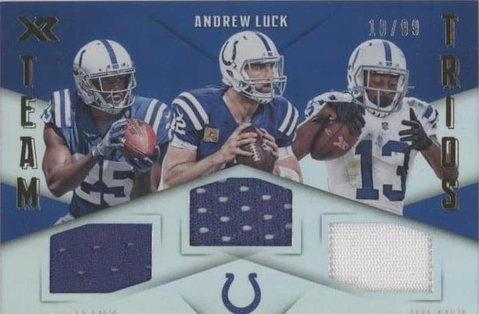 2017 Panini XR - Team Trios Materials Andrew Luck, T.Y. Hilton, Marlon ...