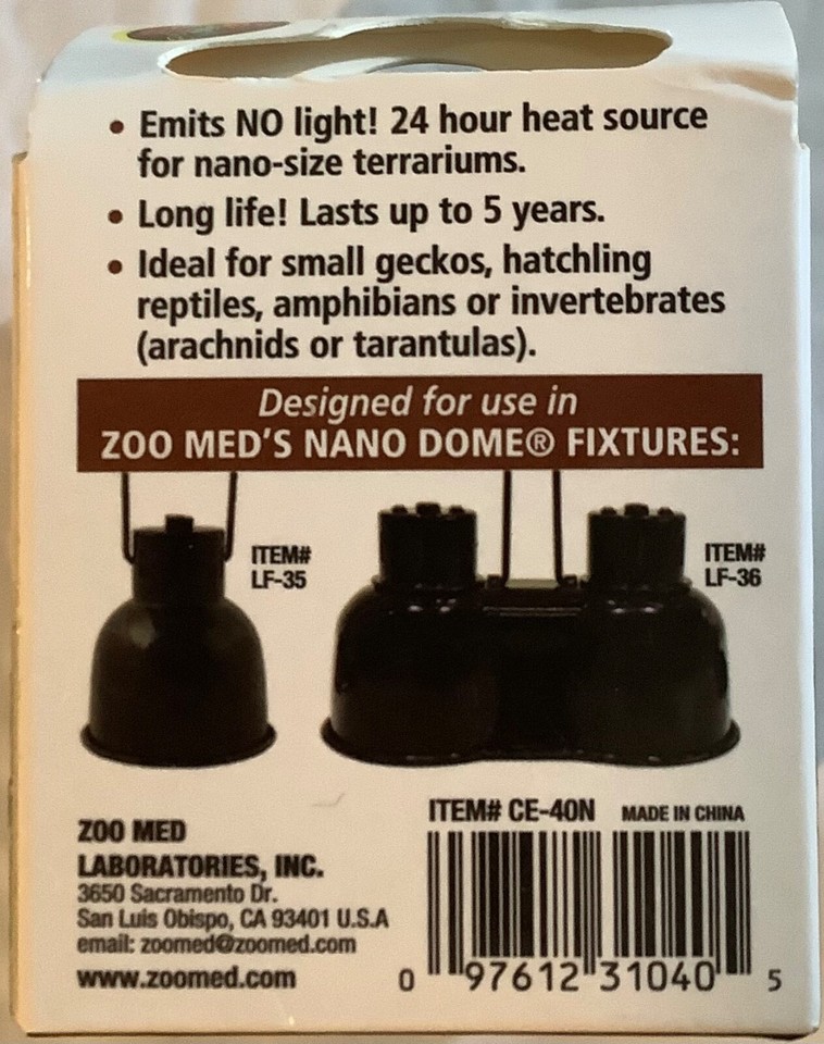 6 Boxes Of Zoo Med 40 Watt Nano Ceramic Heat Emitter Factory Sealed New ...