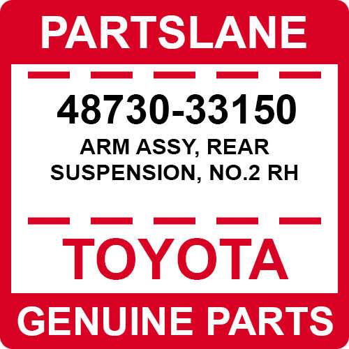 48730-33150 Toyota Arm ASSY Rear Suspension No.2 RH 4873033150 Genuine ...