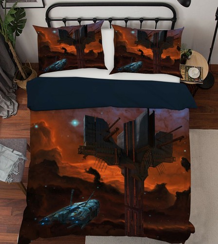 3D Alien Spaceship A08 Bed Pillowcases Quilt Duvet Cover Vincent Zoe ...