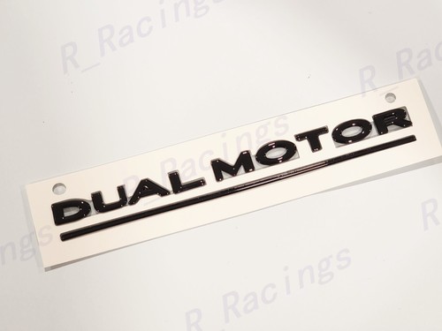Gloss Black DUAL MOTOR Emblem Badge Fit For Tesla Model 3/Y Rear Trunk ...