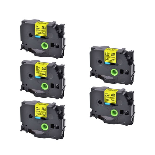 5PK Compatible Brother TZ-S651 TZe-S651 Black on Yellow Strong Adhesive ...