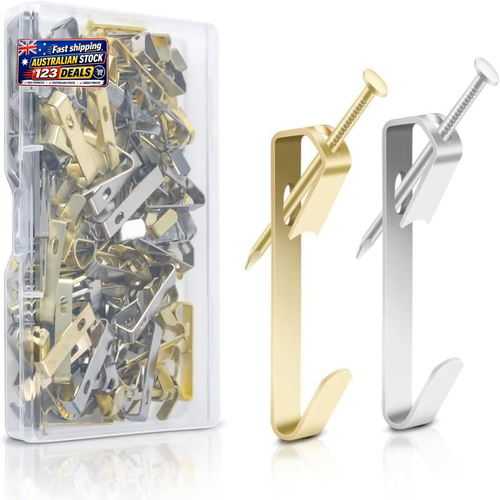 130Pcs Metal Picture Frame Hooks Set, Heavy-Duty Invisible Hanging ...