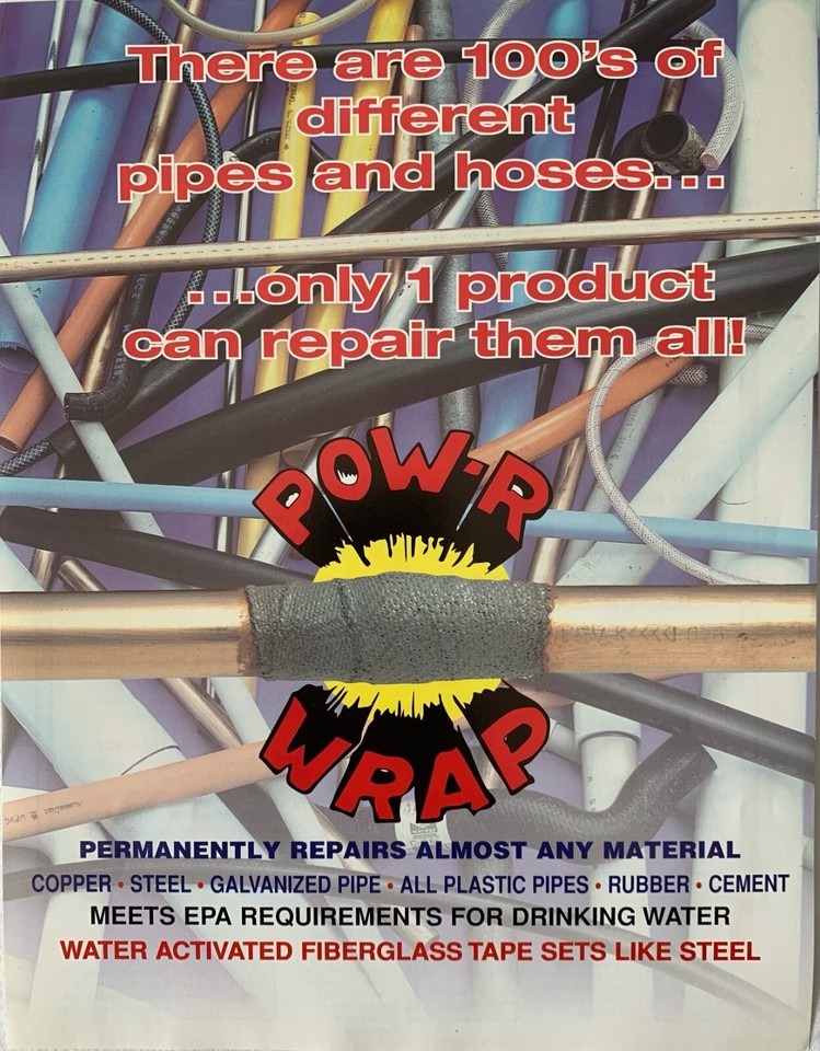 Pow-R Wrap - 1" x 30" Pipe & Plumbing Repair Complete Kit (PW130CS) | eBay