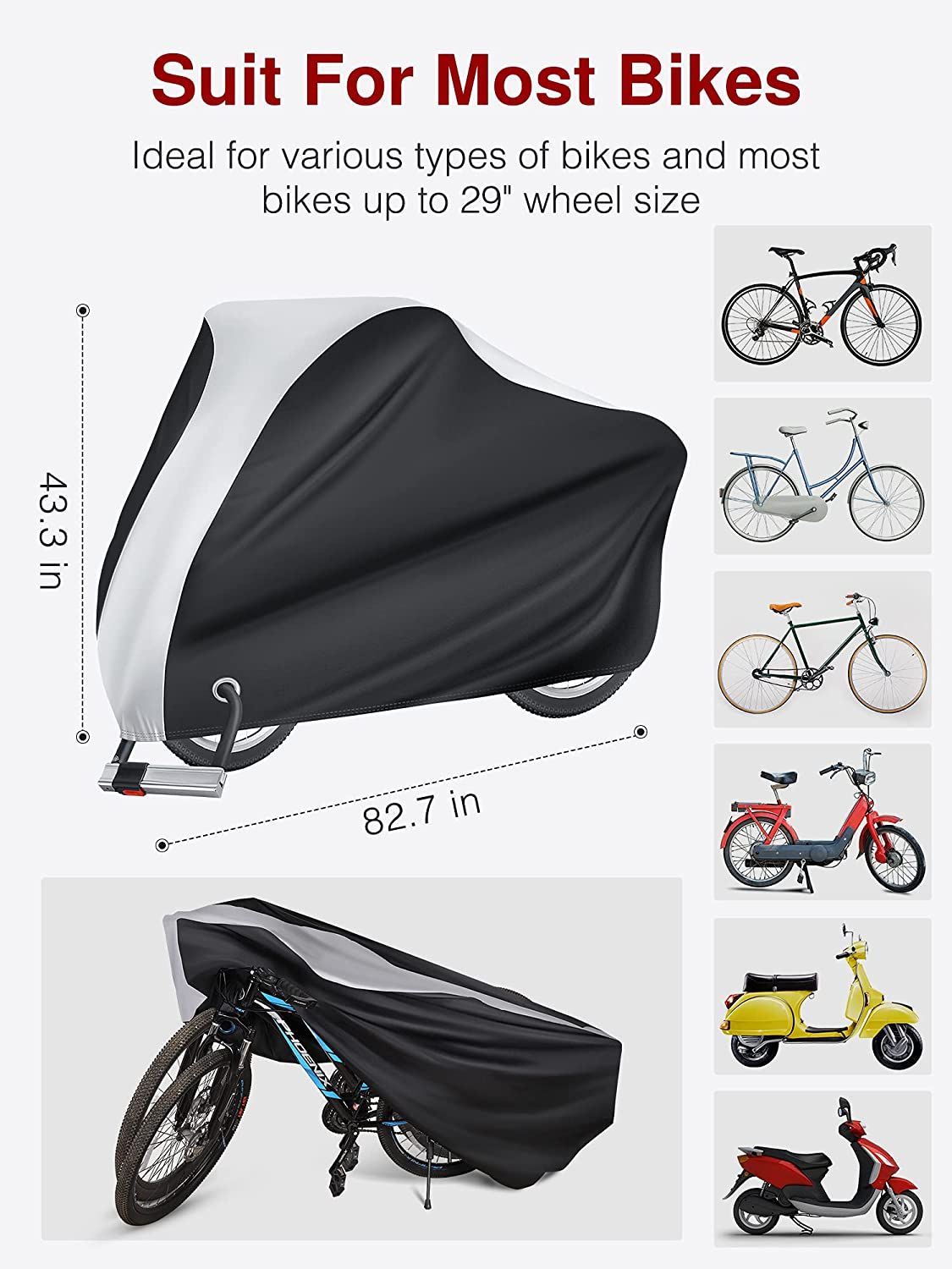 Bicycle Cover Tent Shelter Outdoor Waterproof Bike Covers Yard Storage ...