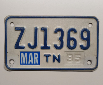 🐾 1995 TENNESSEE "MOTORCYCLE" LICENSE PLATE (ZJ 1369) | eBay