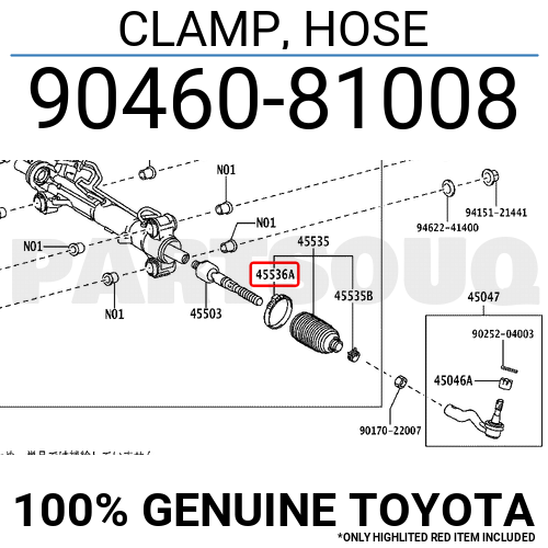 9046081008 Genuine Toyota CLAMP, HOSE 90460-81008 | eBay