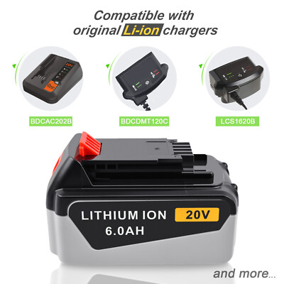 For Black Decker 18V/20V Power Lithium Battery BL1318 BL1518 BL2018 ...