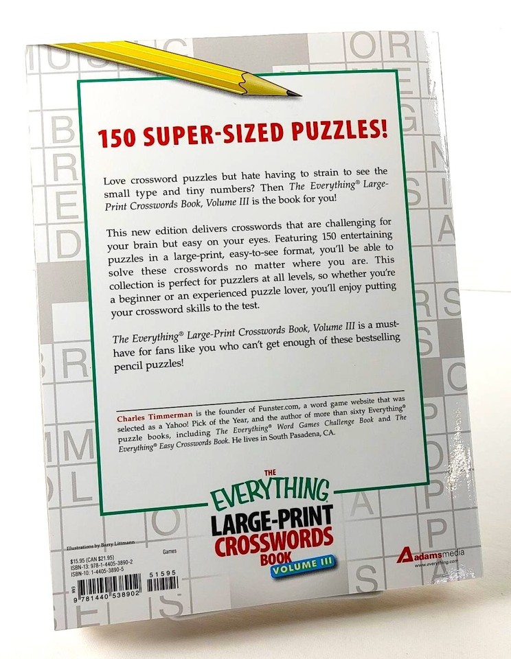 Everything Large-Print Crosswords Book, Volume III : 150 Jumbo ...