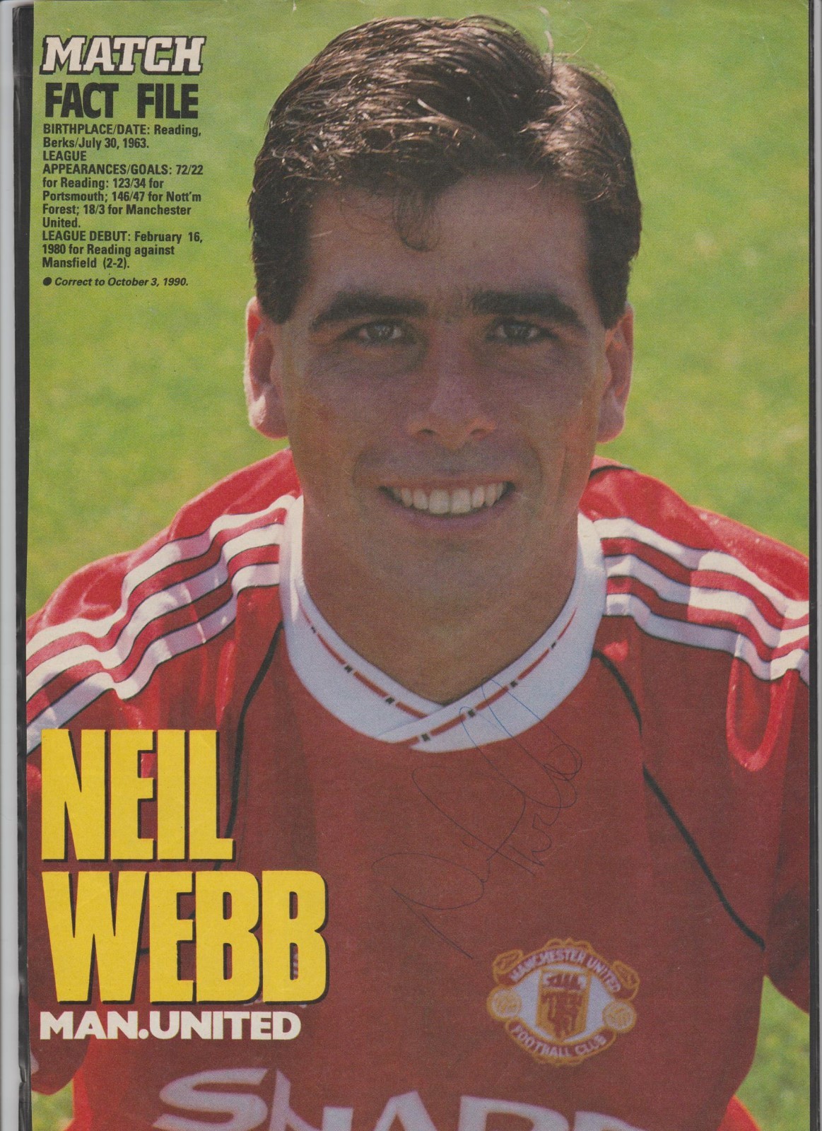 NEIL WEBB SIGNED MANCHESTER UNITED PICTURE | eBay UK