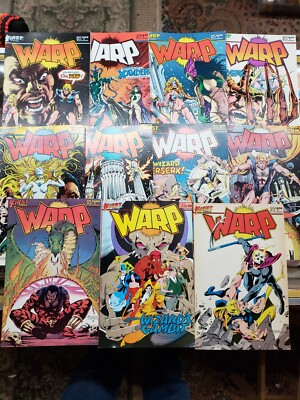 WARP. First Comics, Lot Of 11 Books. #3, 4, 5, 6, 8, 9, 10, 11, 12, 14 ...