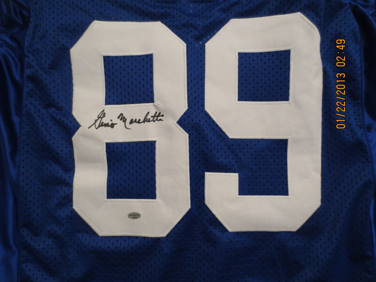 GINO MARCHETTI AUTOGRAPH. BALTIMORE COLTS JERSEY. XL. LEAF AUTHENTICS ...