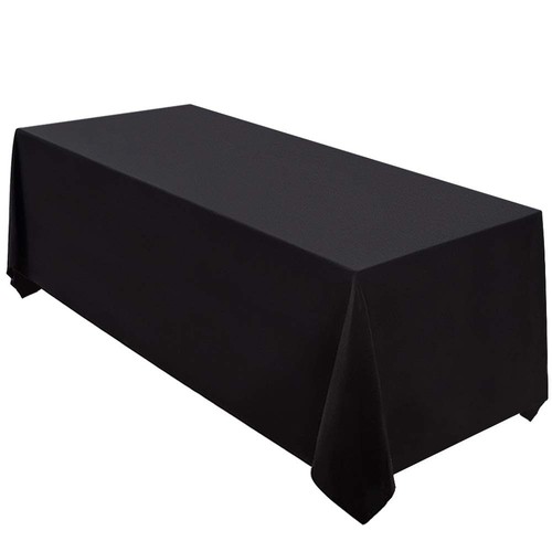 Black Tablecloth 90 x 132-inch Rectangular Polyester Table Cloth for Weddings... 643858487229| eBay